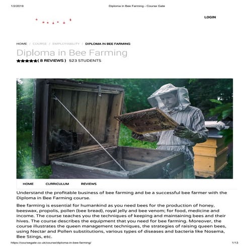 Diploma in Bee Farming - Course Gate | PDF
