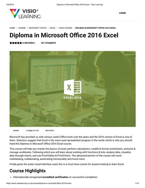 Certificate of Competency Office Excel 2016 | PPT