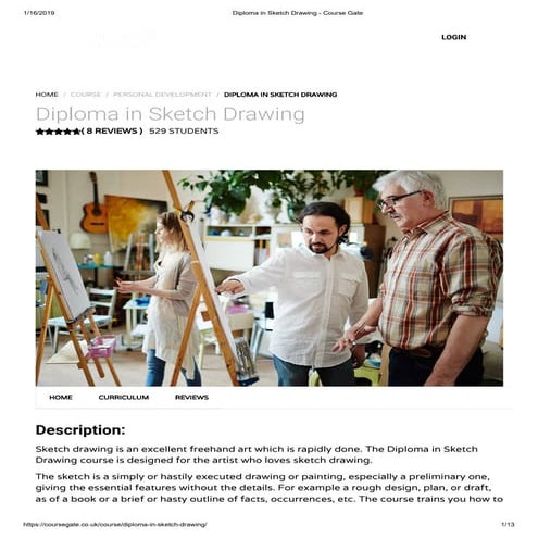 Diploma in sketch drawing - course gate | PDF | Drawing and Sketching ...