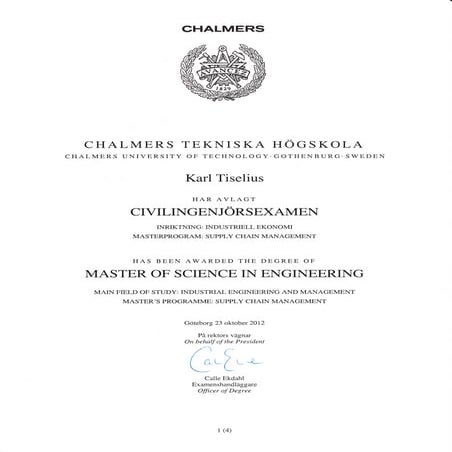 Diploma Master Of Science In Engineering | PDF | Professional School ...