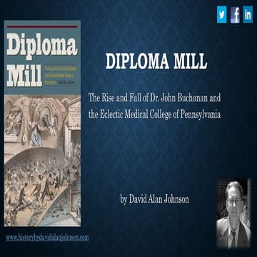 "Diploma Mill" A book by David Alan Johnson | PPTX