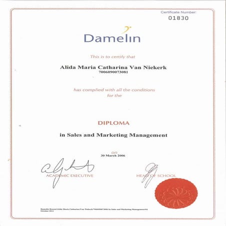 Diploma sales and marketing | PDF