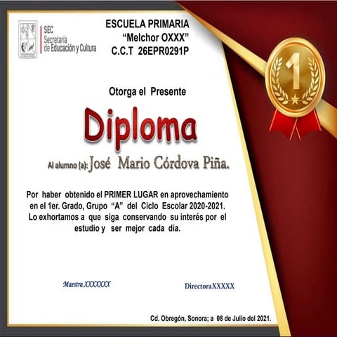 Plantilla Imprimible De Diploma De Escuela Secundaria Enrollado