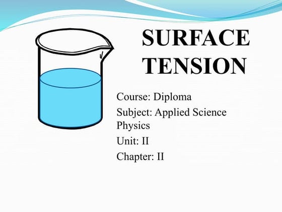 Surface tension lecture 1 | PDF