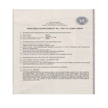 Diploma Supplement Part i. | PDF