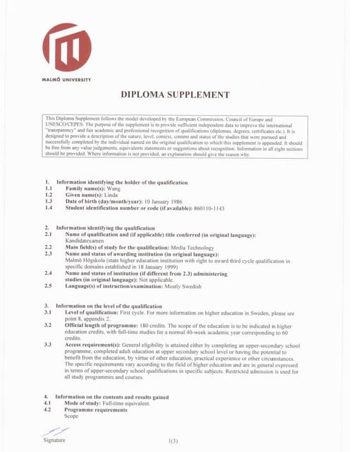 Kandidatexamen Medieteknik 2010 | PDF