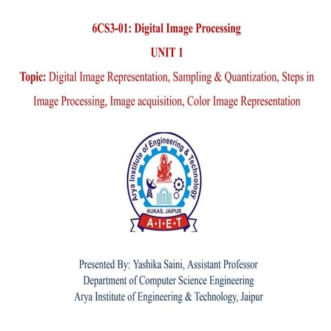 Chapter-1 Digital Image Processing (DIP) | PPTX
