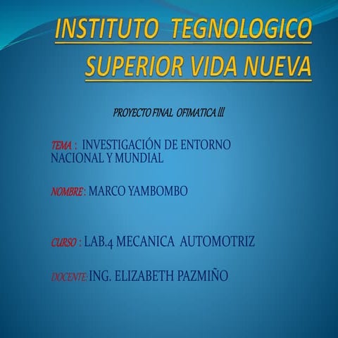 Dipositivas proyecto ofimatica lll | PPTX