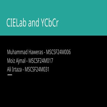 YUV, Y CB CR and Subsampling | PPTX