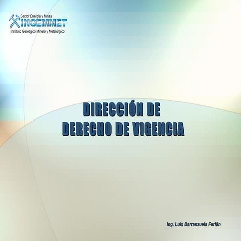 DIRECCIÓN DE DERECHO DE VIGENCIA | PPT