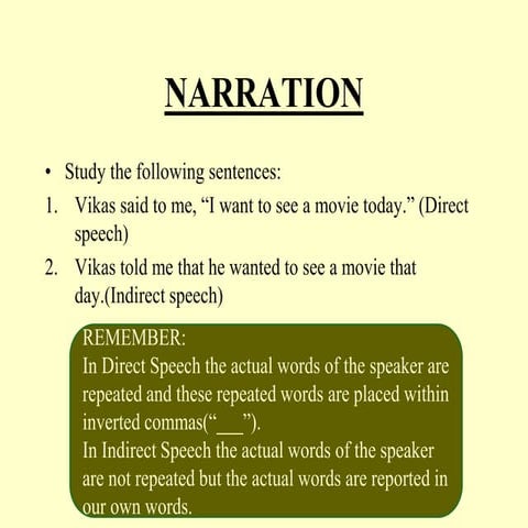 direct-and-indirect-speech-revs a grammar unit | PPT