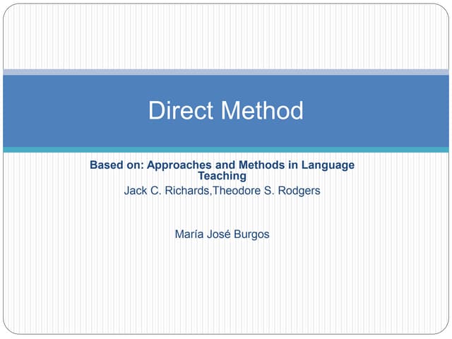 Direct method for teaching english | PPTX