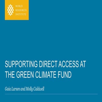 Supporting Direct Access at the Green Climate Fund | PDF