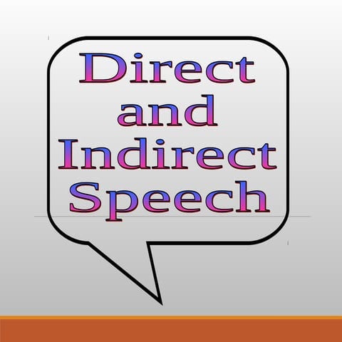 Direct and indirect speech | PPT | Screenwriting | Content Production