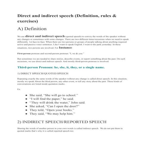 Direct And Indirect Speech | PPTX