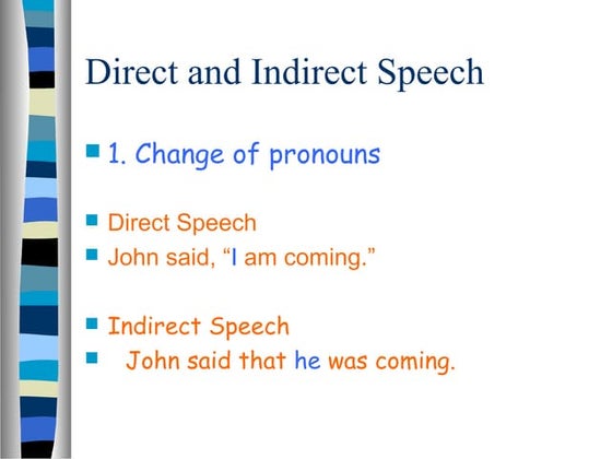 Direct indirect speech | PPT