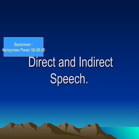Direct and indirect speech (1) | PPT