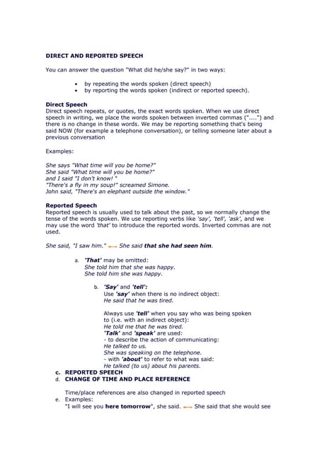 Reported Speech | PPT