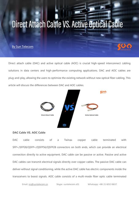 How Much Do You Know About Direct Attach Cable | PDF