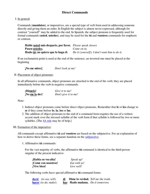 Mandatos formales-e-informales chart | PDF