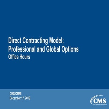 Office Hours: Direct Contracting Model Options - Direct Contracting ...