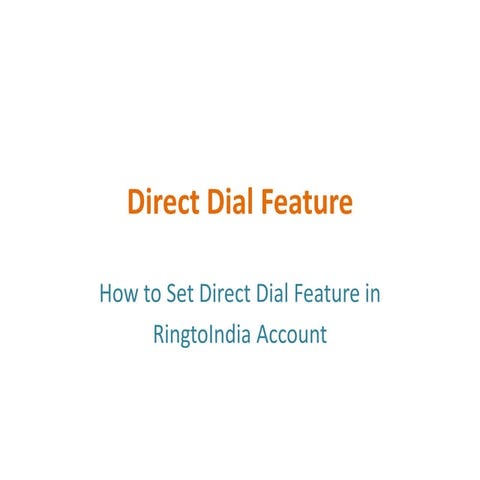 Direct Dial Feature | PPTX