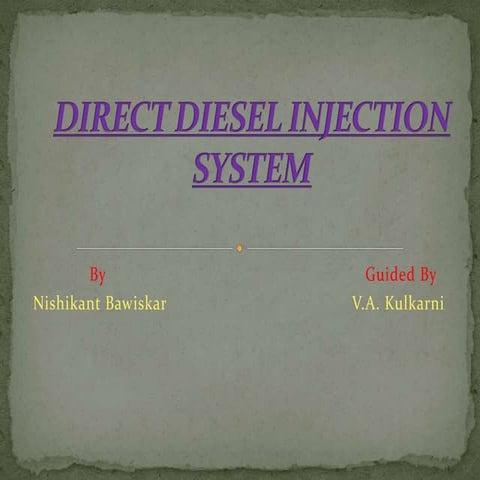 Direct diesel injection system | PPTX