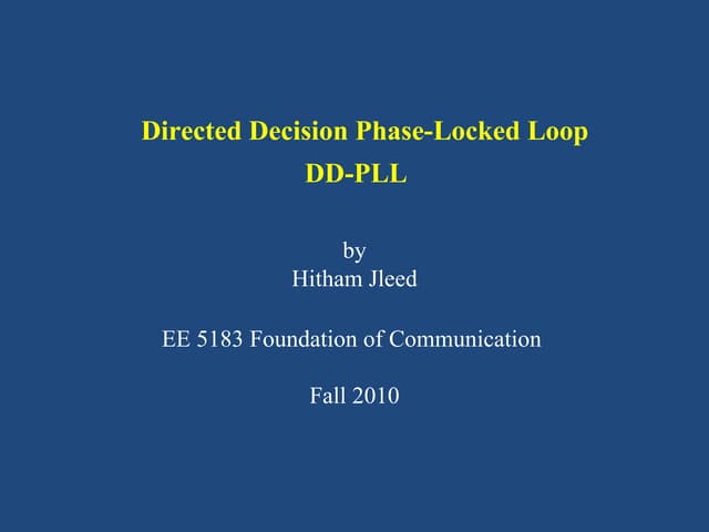 Phase Locked Loop (PLL) | PPTX