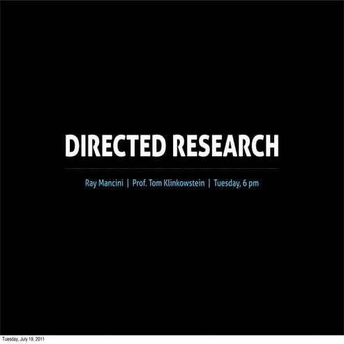 Directed research presentation | PDF