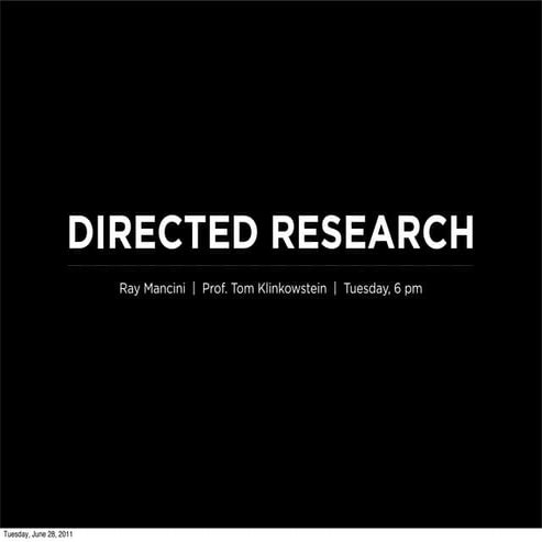 Directed research presentation | PDF