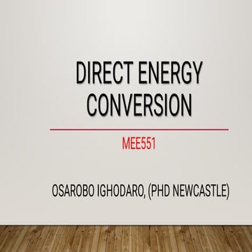 Direct Energy Conversion (1)-Thermodynan | PDF