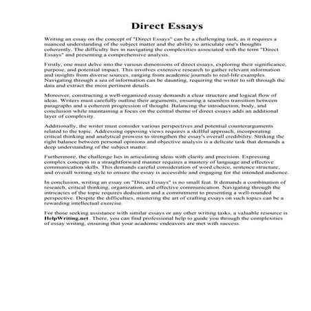 Direct Essays. Thesis Statements Direct amp; Indirect Write Better in ...