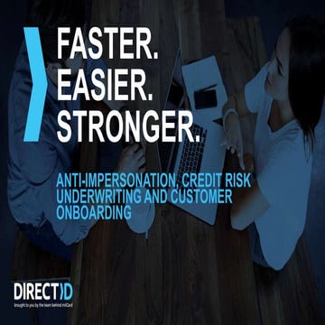 Directid - Identity Verification direct from the bank to you | PPT