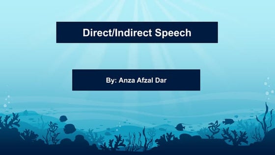 Direct And Indirect Speech | PPT
