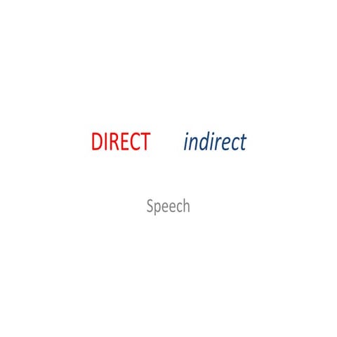 Direct indirect speech | PPTX