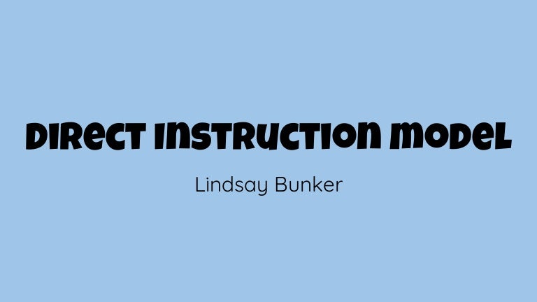 Direct Instruction Model
