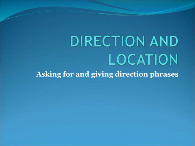 Giving directions | PPT