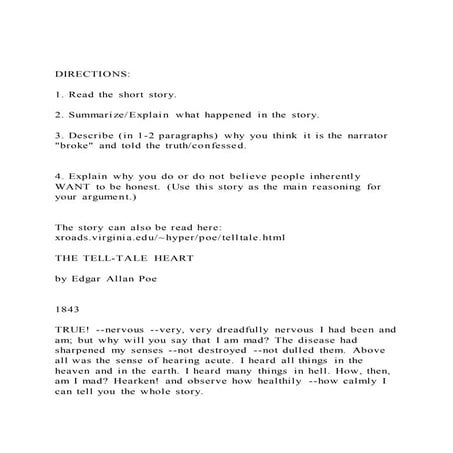 DIRECTIONS1. Read the short story.2. SummarizeExplain | DOCX