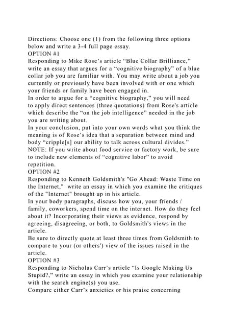 DirectionsExercise 2F, in Writing Logically, Thinking Critica.docx