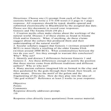 Directions Choose one (1) prompt from each of the four (4) sect.docx