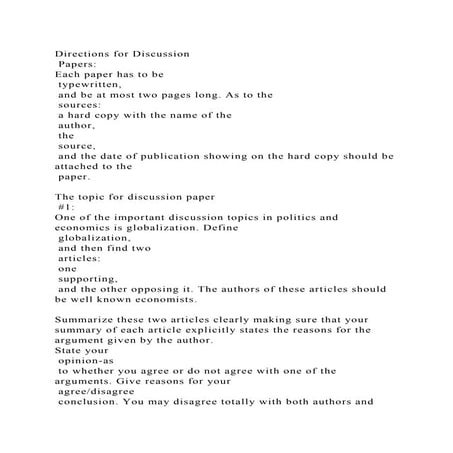 Directions for Discussion PapersEach paper has to be typewrit.docx