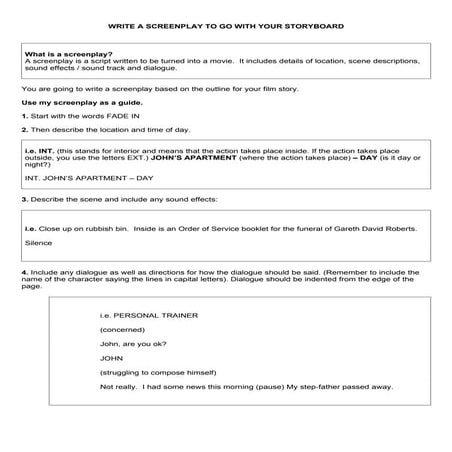 Directions For Writing a Screenplay | PDF