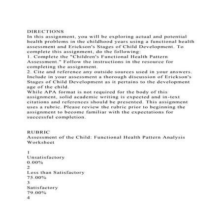 Children’s Functional Health | DOCX