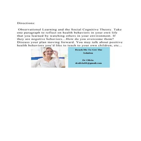 Directions Observational Learning and the Social Cognitive | DOCX