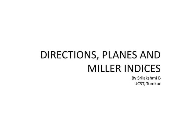 Crystallographic planes and directions | PPT