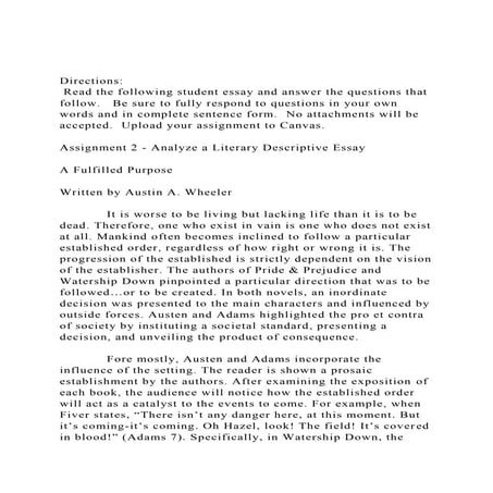 Directions Read the following student essay and answer the q.docx