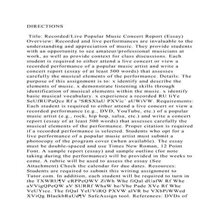 DIRECTIONS Title RecordedLive Popular Music Concert Report (E.docx