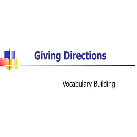 Directions Vocab Revised | PPT