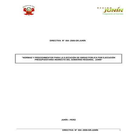 Directiva nº 004 2009-grj | DOC