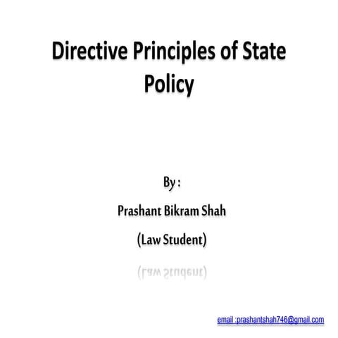 Directive Principles of State Policy | PPTX